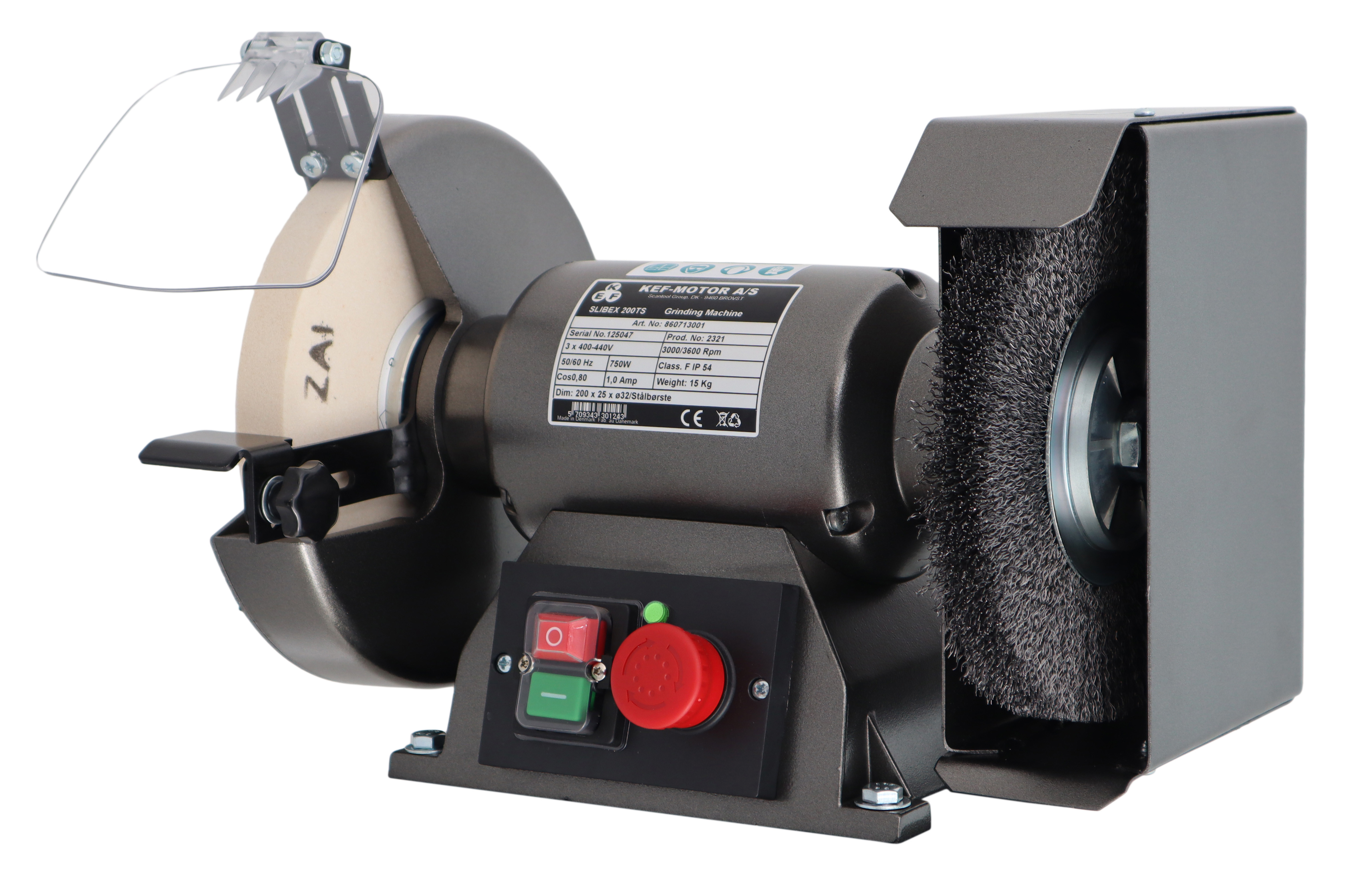 KEF Motors - Double ended grinder with wheel EK 60 and wire brush